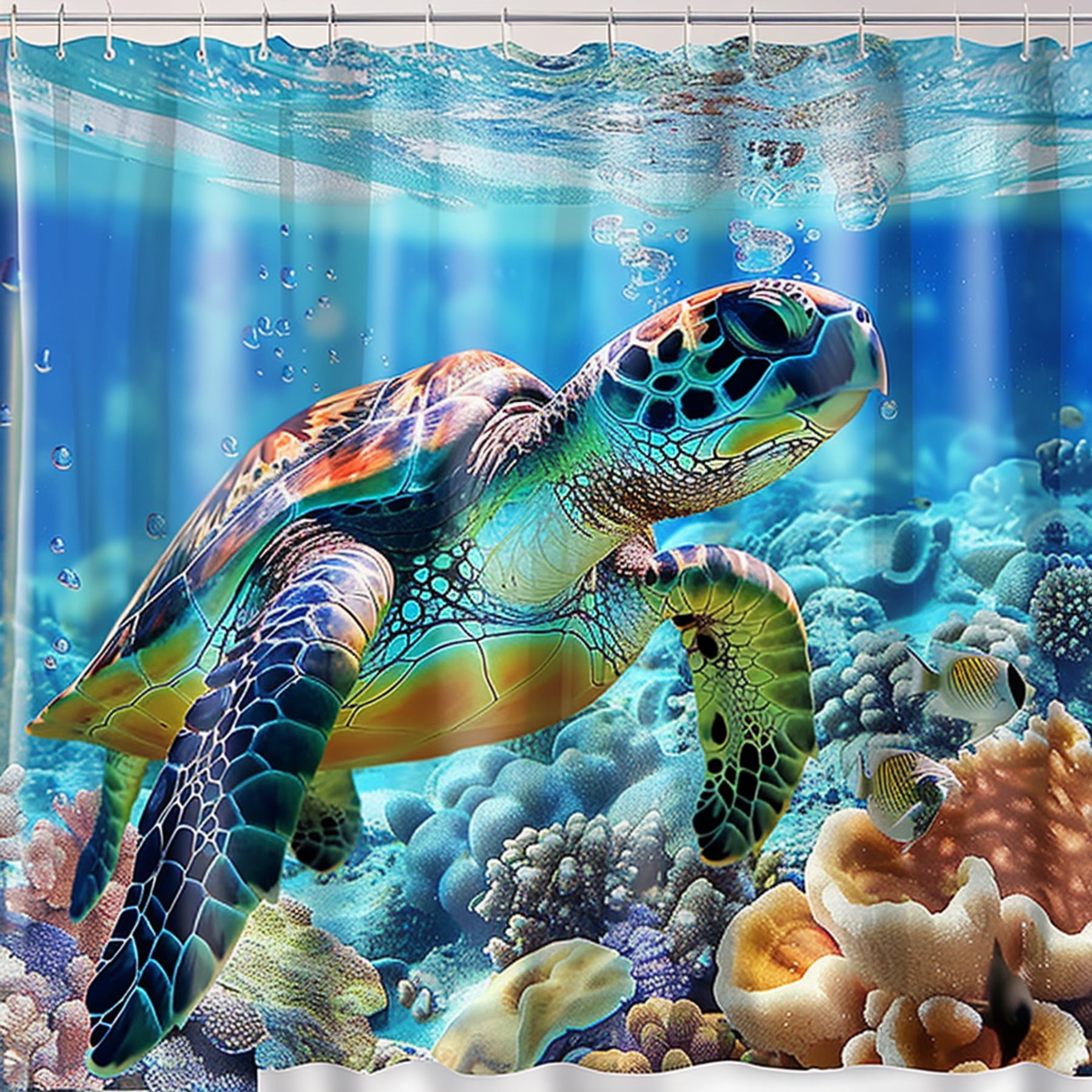 Ocean Paradise Sea Turtle Shower Curtain Underwater Marine Life