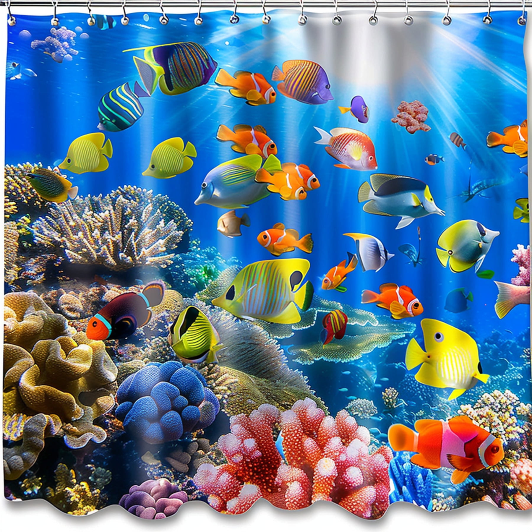 Ocean Paradise Vibrant Coral Reef Shower Curtain Transform Your