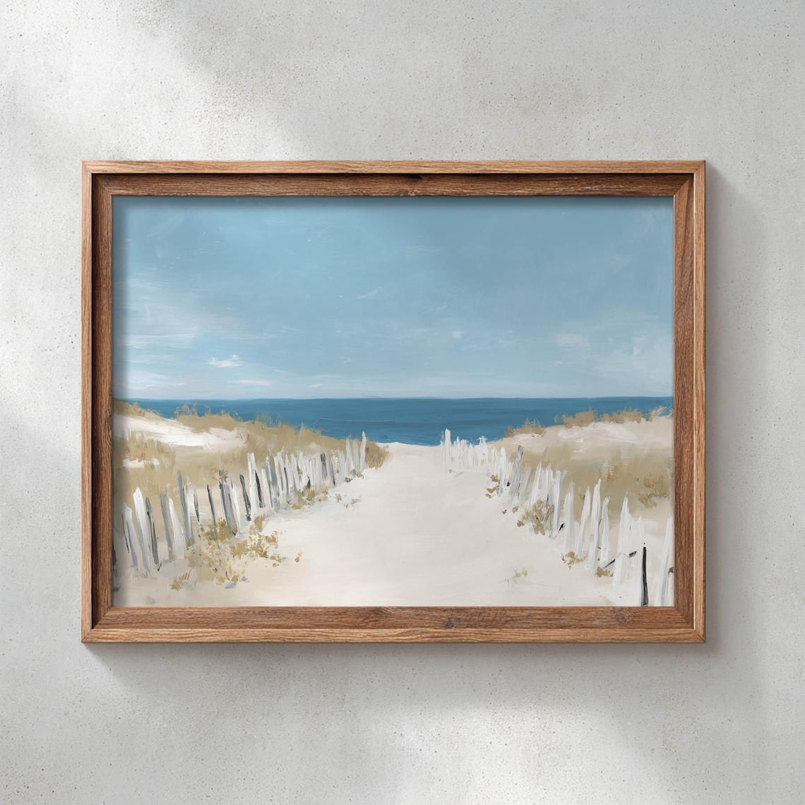 Ocean Path Through Dunes Neutral Blues Beige Coastal Cottage Decor ...