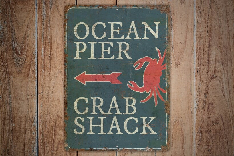 Ocean Pier Crab Shack Crab Shack Sign Crab Shack Decor Seafood ...