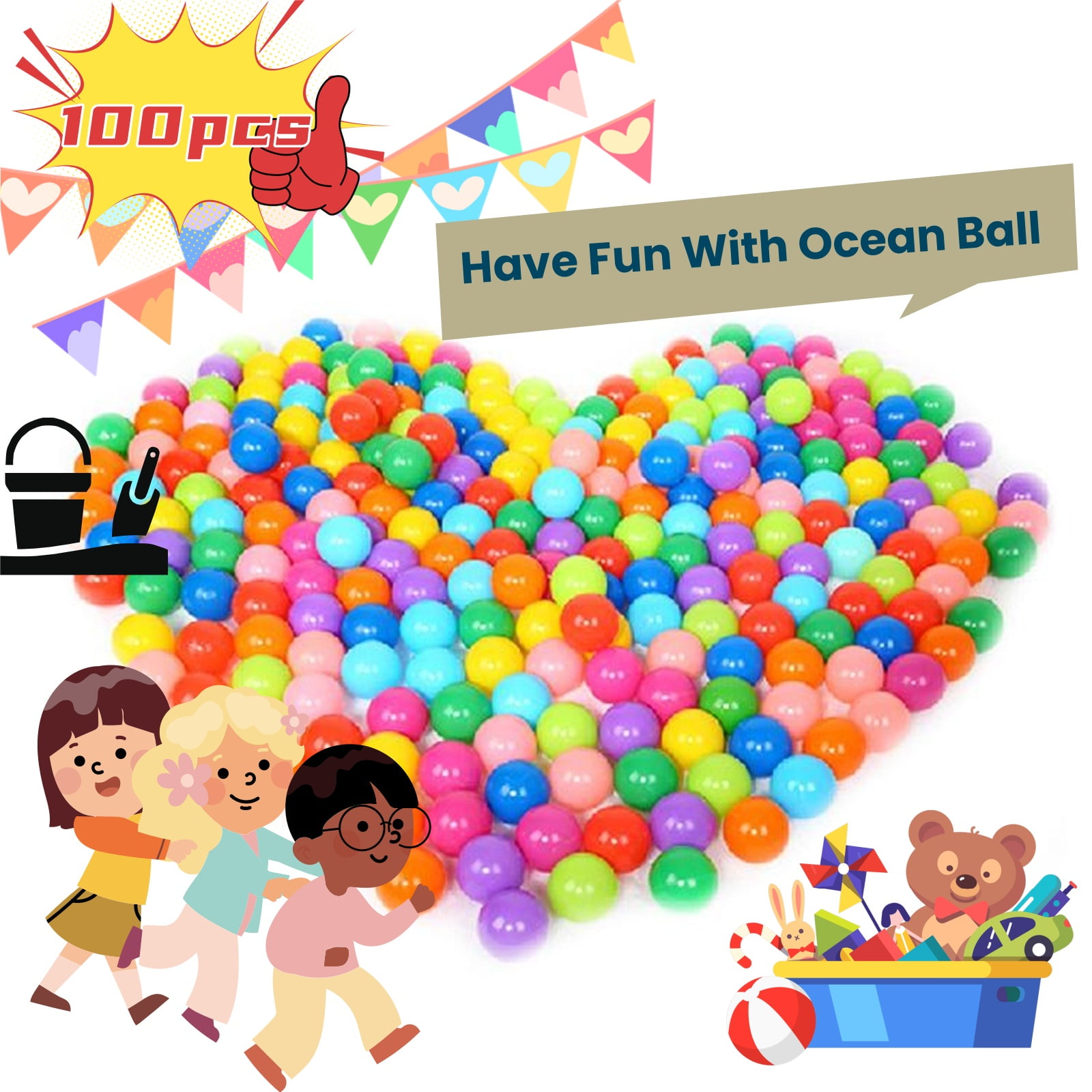 Ocean Pit Balls Phthalate Free BPA Free Crush Proof Plastic Balls for ...