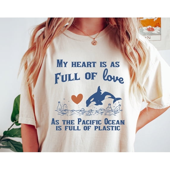 Ocean Plastic Orca TShirt Retro Environmental Tee - Walmart.com