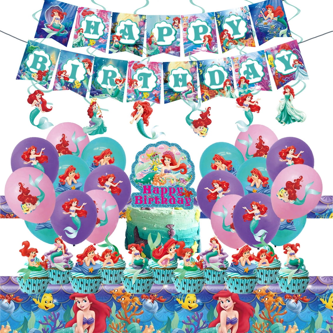 Ocean Princess Theme Party Supplies for Mermaid Princess Theme Birthday ...
