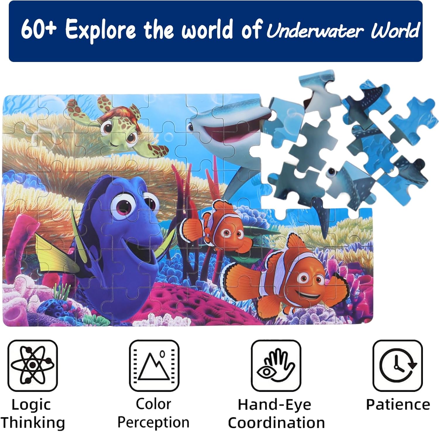 Ocean Puzzles - 60 Piece Underwater World Jigsaw Puzzles For Kids Ages ...