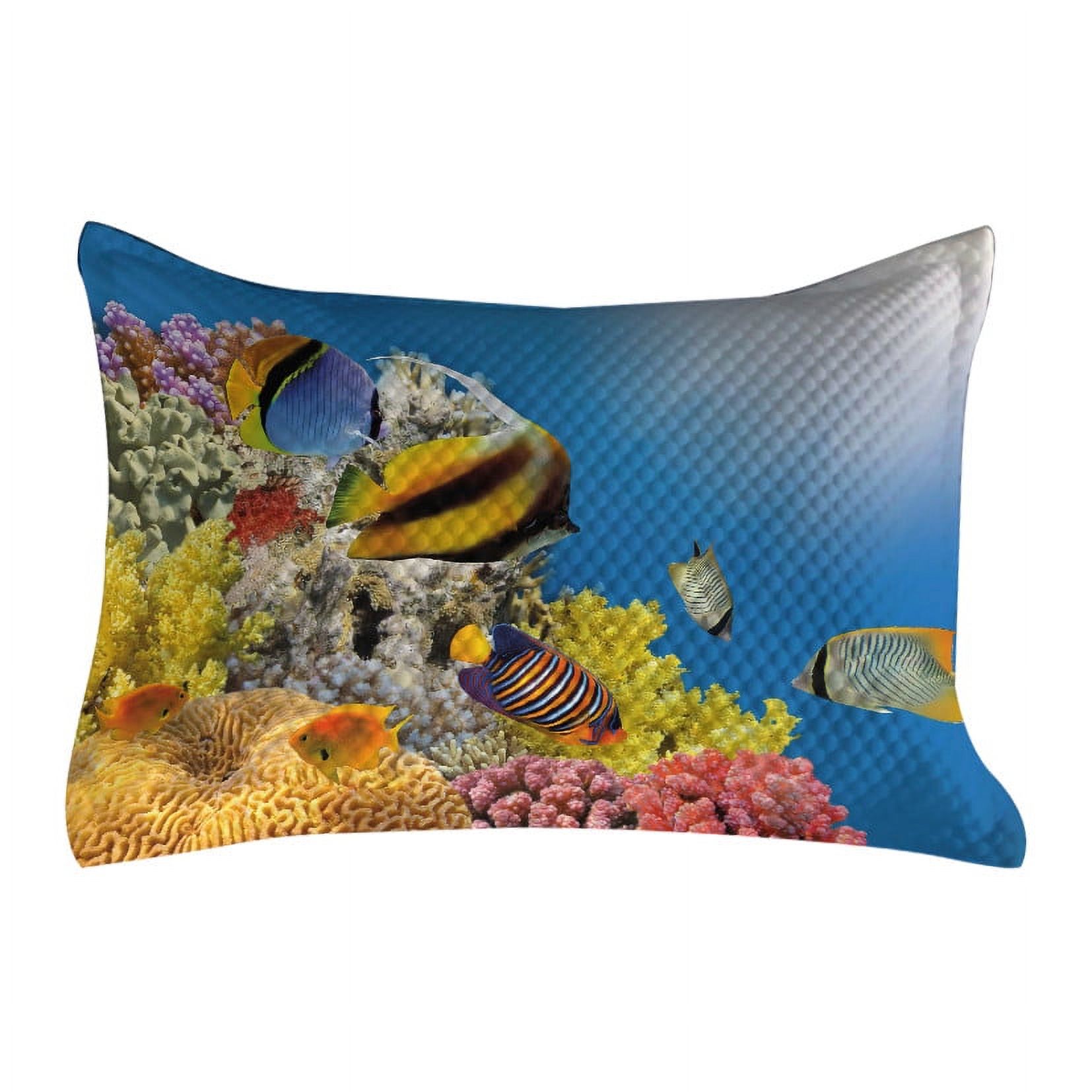 Ocean Quilted Pillowcover, Coral Colony on a Reef Top in Red Sea Egypt ...