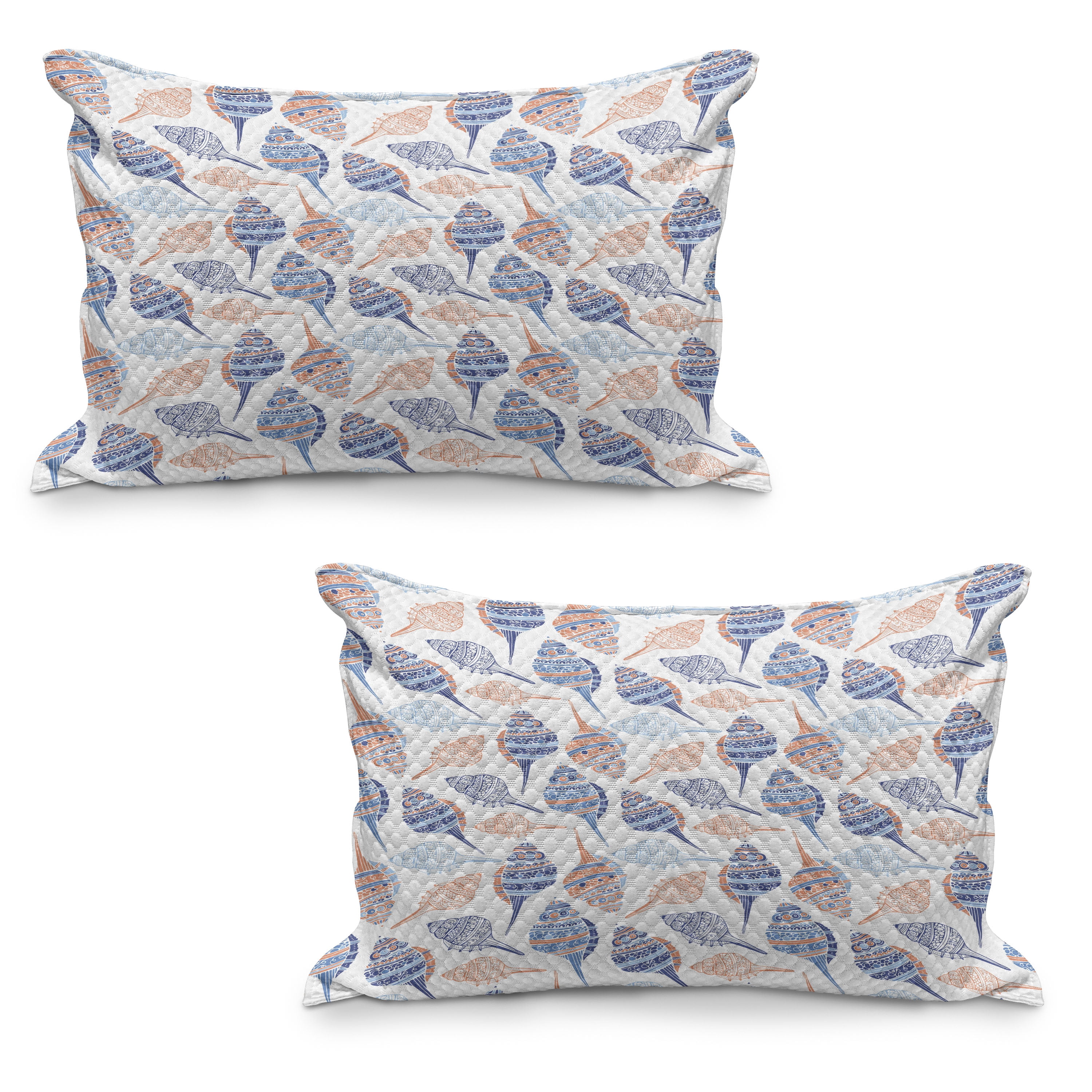 Ocean Quilted Pillowcover Set of 2, Marine Life Themed Abstract ...