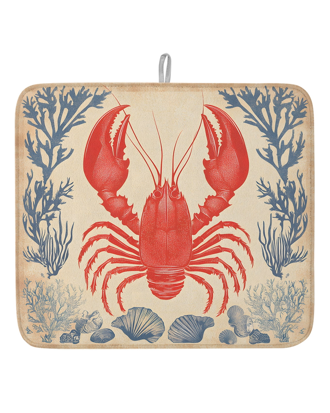 Ocean Red Lobster Seaweed Dish Drying Mats for Kitchen Counter ...