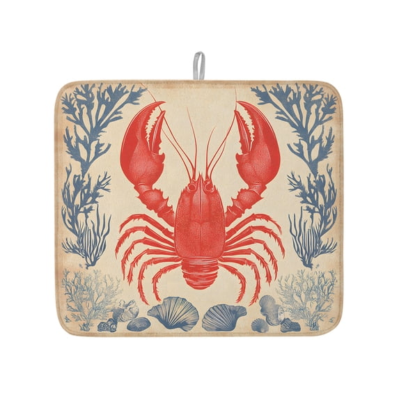 Ocean Red Lobster Seaweed Dish Drying Mats for Kitchen Counter ...