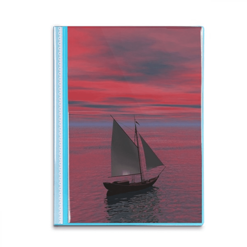 Ocean Red Sky Boat People Picture Book Sheet Protectors Portfolio ...