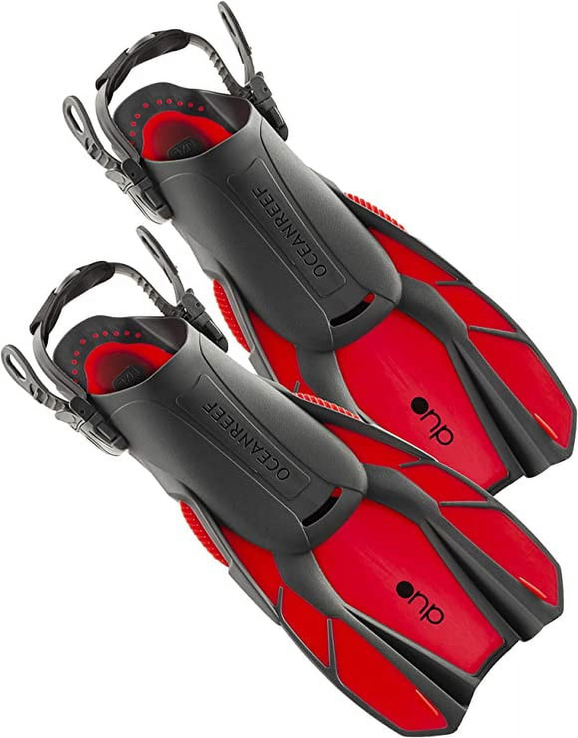 OCEAN REEF Duo Snorkel and Dive Fins (Red, Large / Extra Large ...