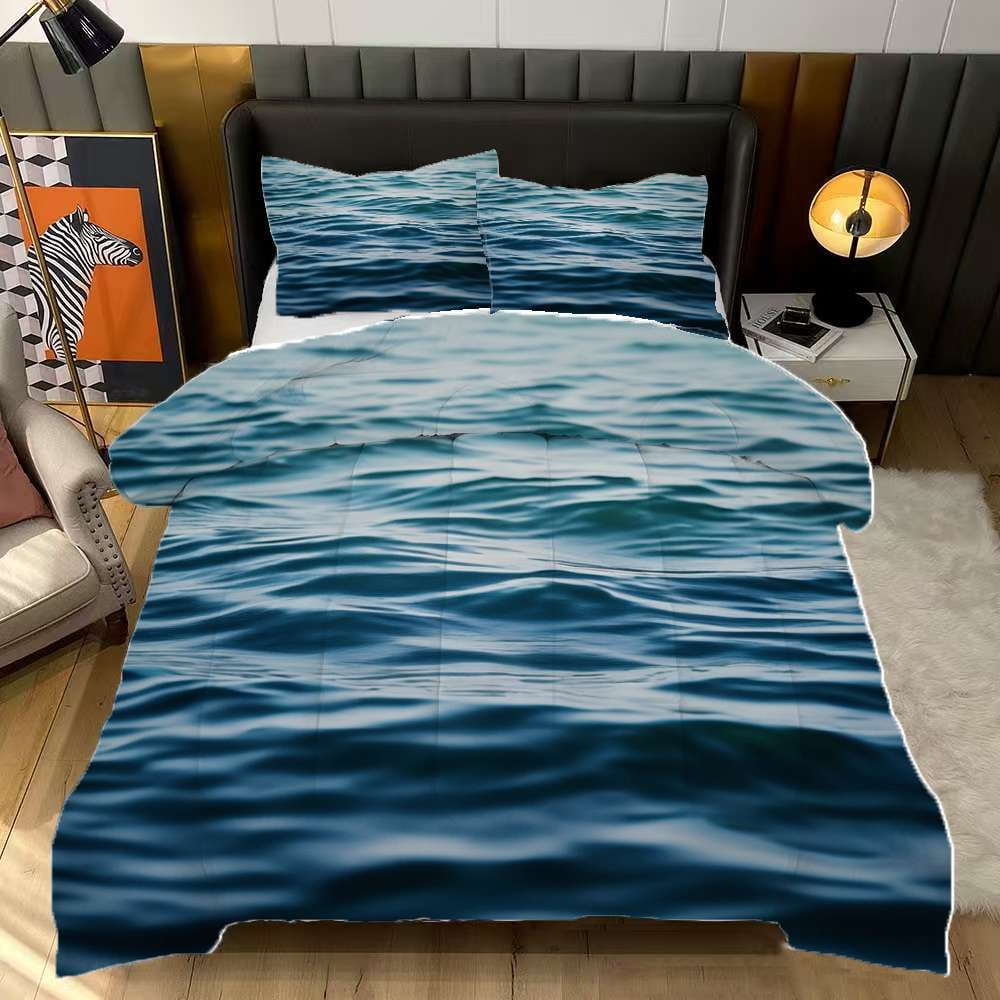 Ocean Ripple Texture Comforter Set Queen Size Bedding Set For Travl ...