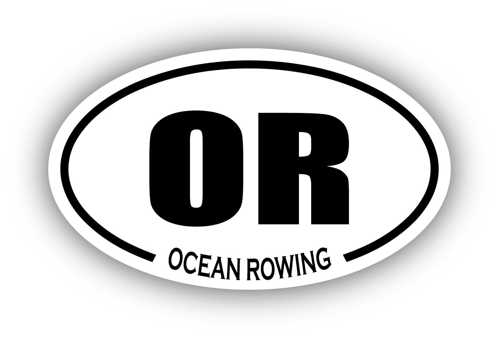 Ocean Rowing OR Oval Bumper Sticker 3M Vinyl Decal 3 in x 5 in ...
