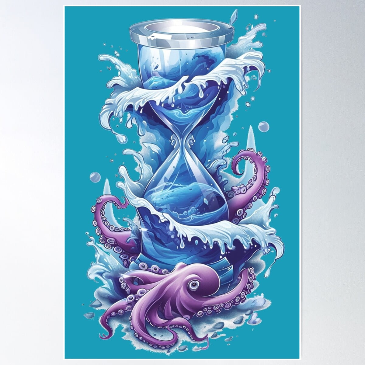 Ocean'S Embrace: The Hourglass Dance Poster Wall Art, Modern Wall Decor ...