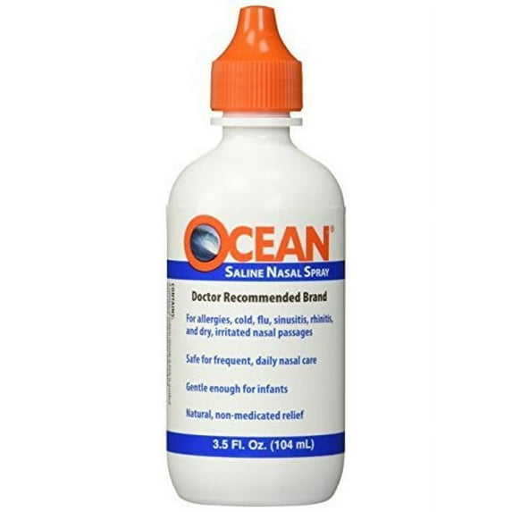Ocean Saline Nasal Congestion Natural Non Medicated Relief Spray 3.5 oz ...