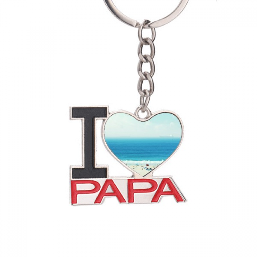 Ocean Sand Beach Science Nature Picture Keychain Metal Keyring Holder ...