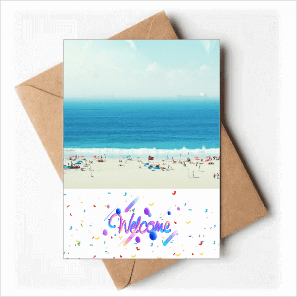 Ocean Sand Beach Science Nature Picture Welcome Back Greeting Cards ...