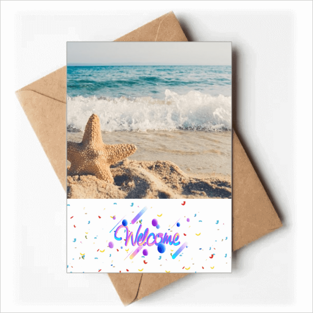 Ocean Sand Beach Starfish Sea Picture Welcome Back Greeting Cards ...