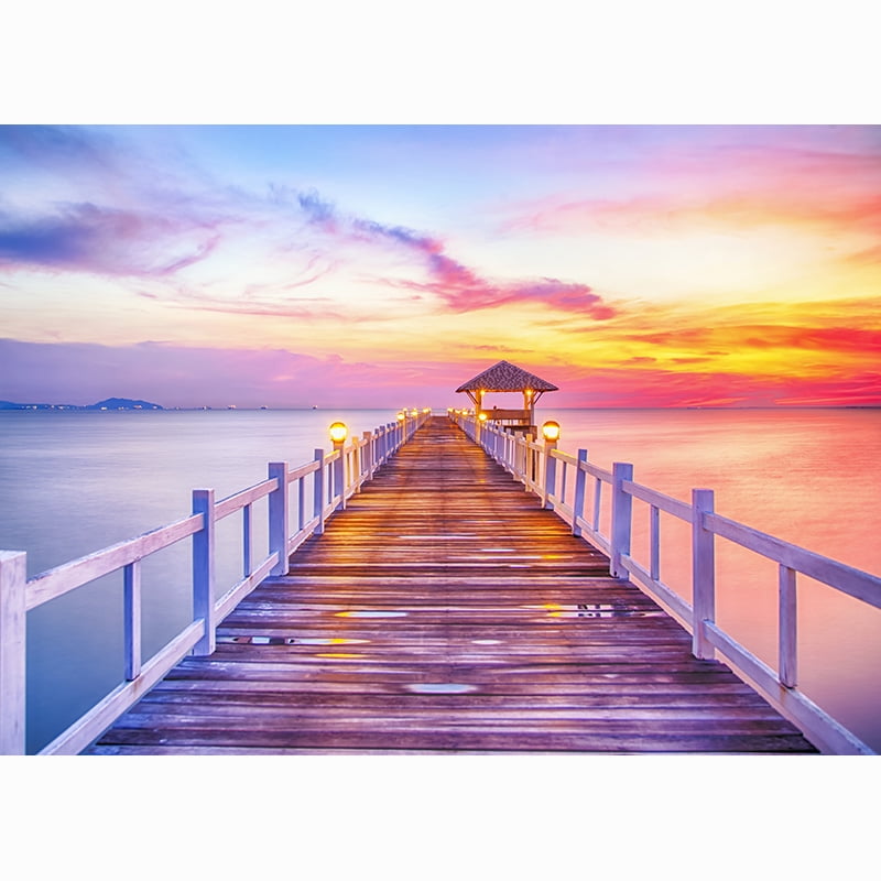 Ocean Scenery Photo Studio Photography Background Lake Scenic Beach Trees Landscape Backdrops FJ ...