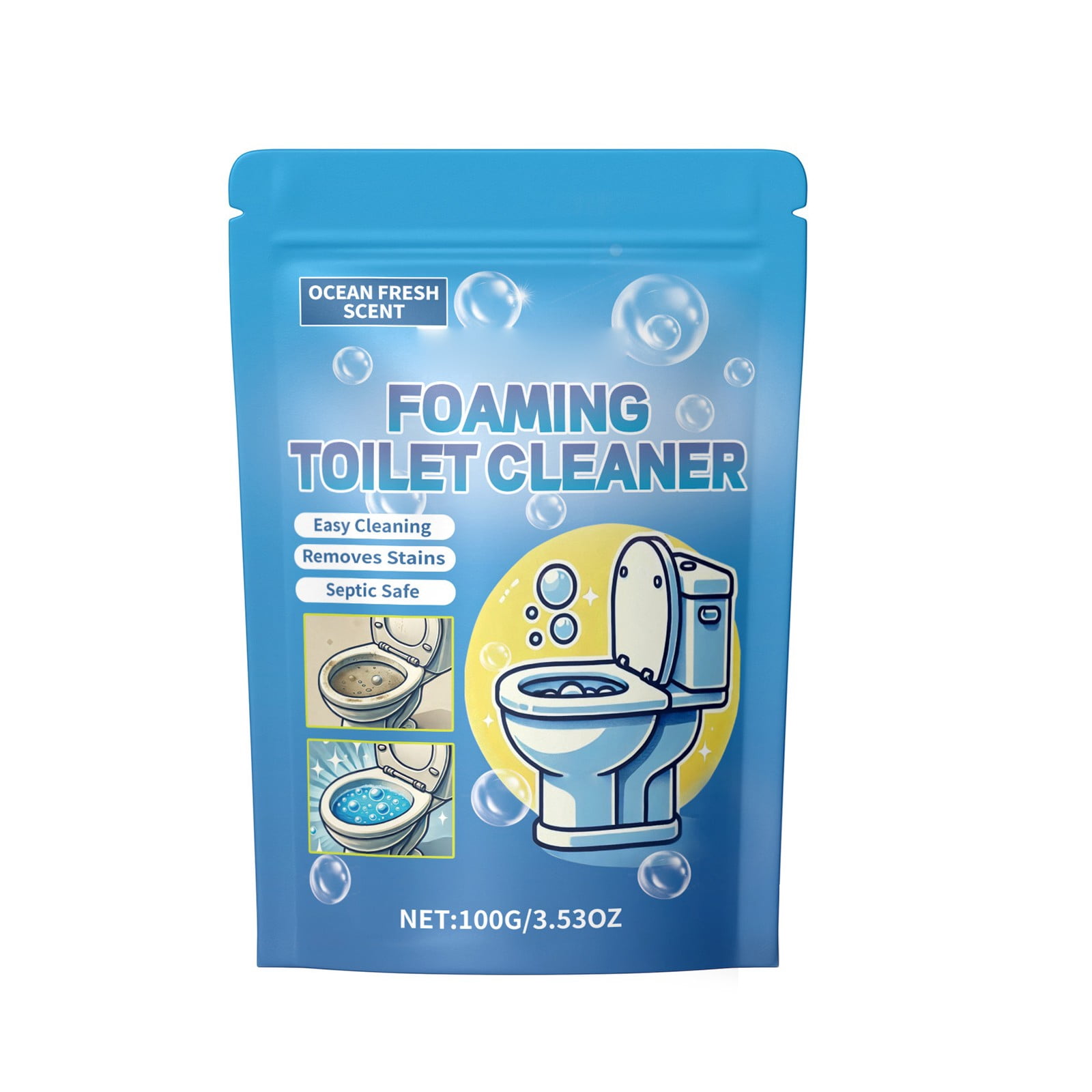Ocean Scent Foaming Toilet Cleaner Effortlessly Cleans and Removes ...
