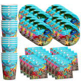 Ocean Sea Life Birthday Party Decorations: Tableware Kit with Plates ...