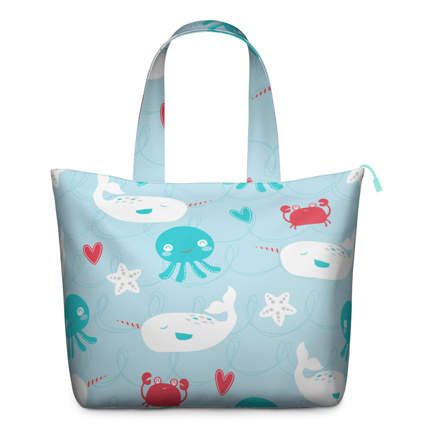 Ocean & Sea Life Inspired Tote Bag - Cute Crab Design Weekender Bag ...