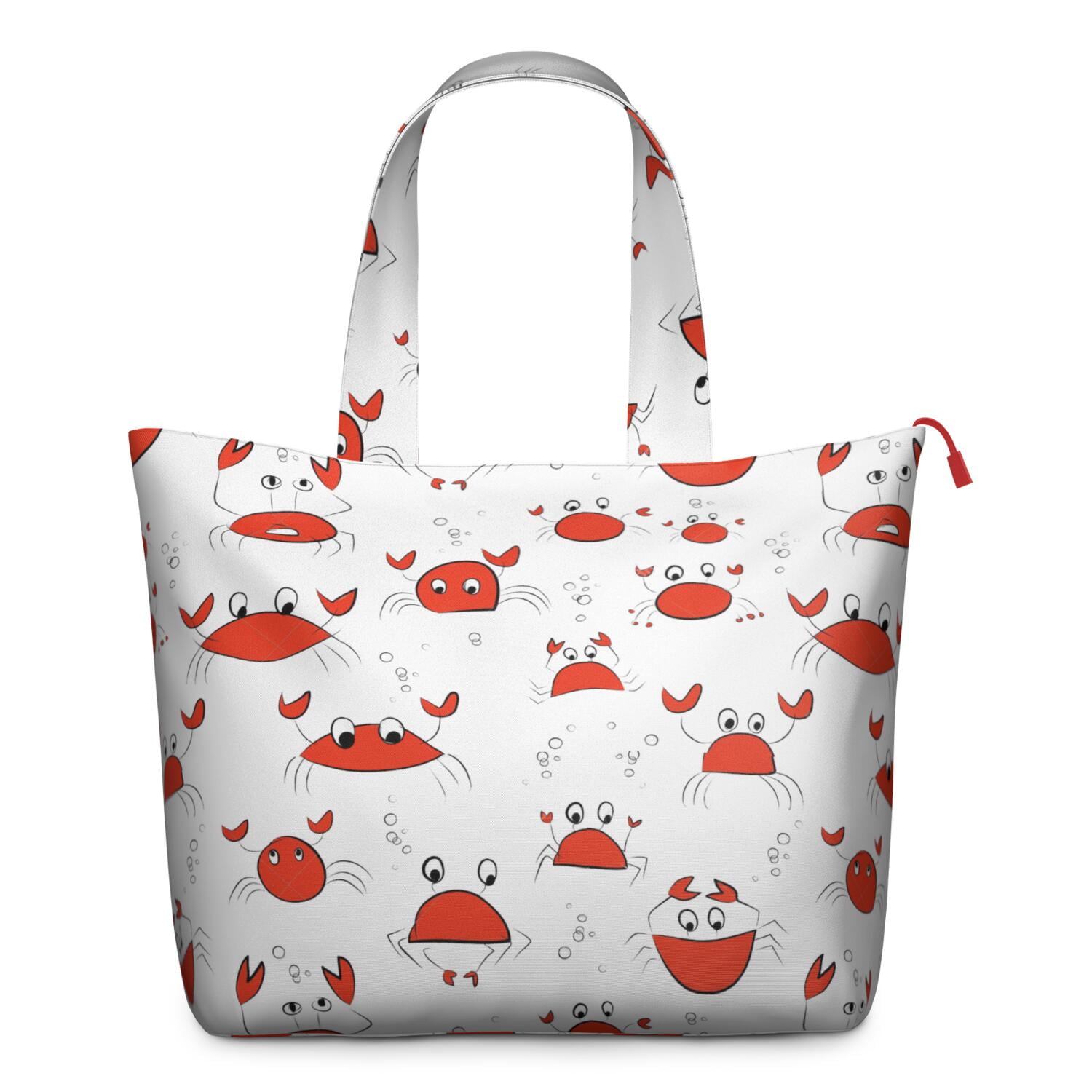 Ocean & Sea Life Inspired Tote Bag - Cute Crab Design Weekender Bag ...