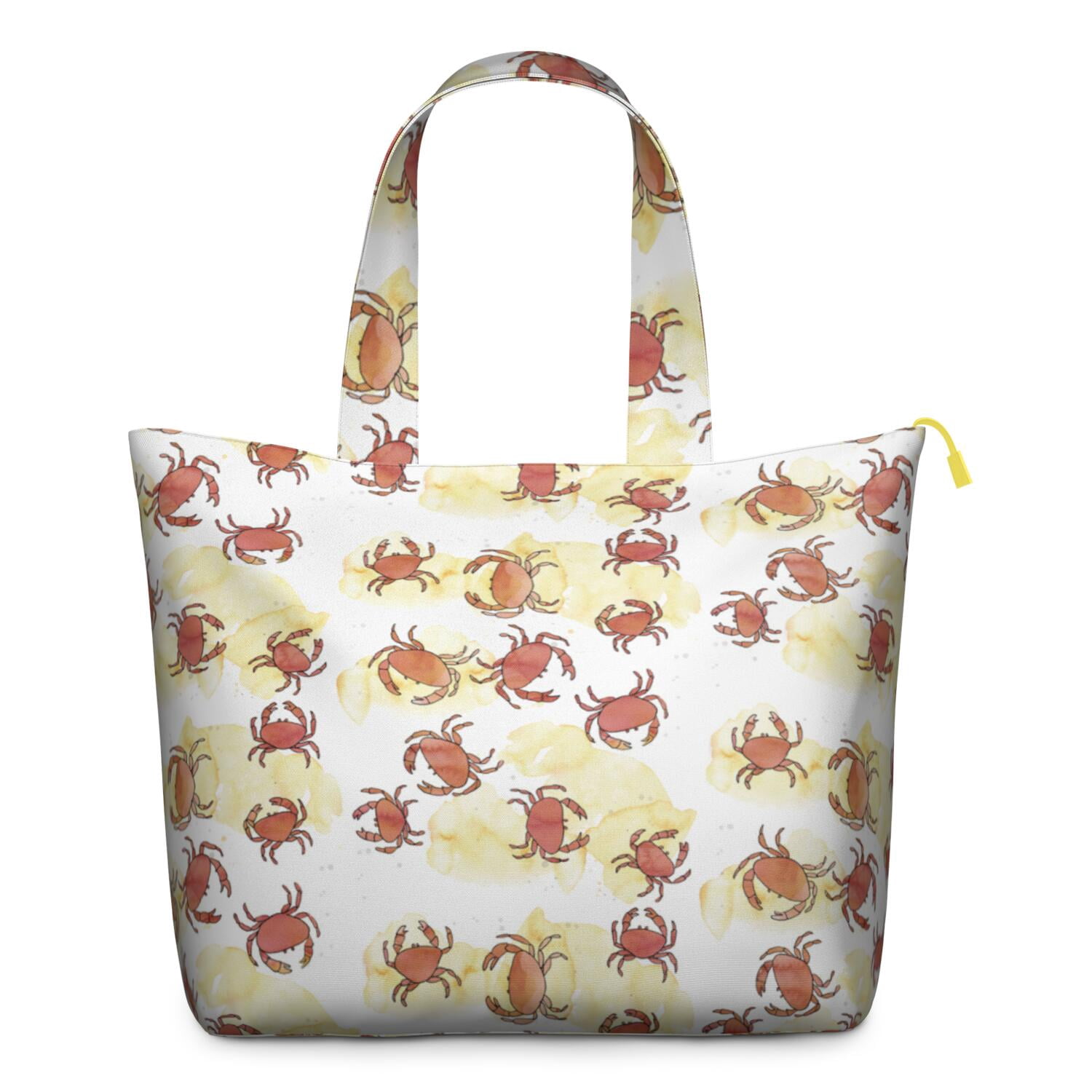 Ocean & Sea Life Inspired Tote Bag - Cute Crab Design Weekender Bag ...