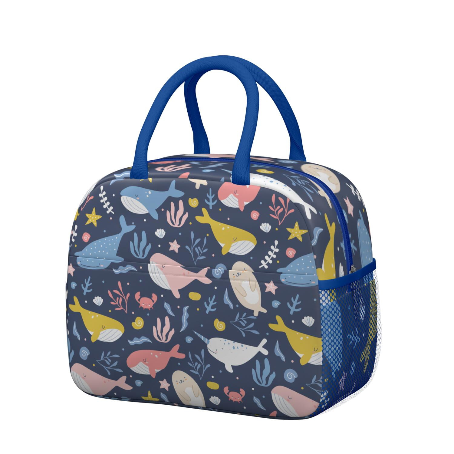 Ocean and Sea Life Insulated Lunch Bag with Shark and Dolphin Nautical ...