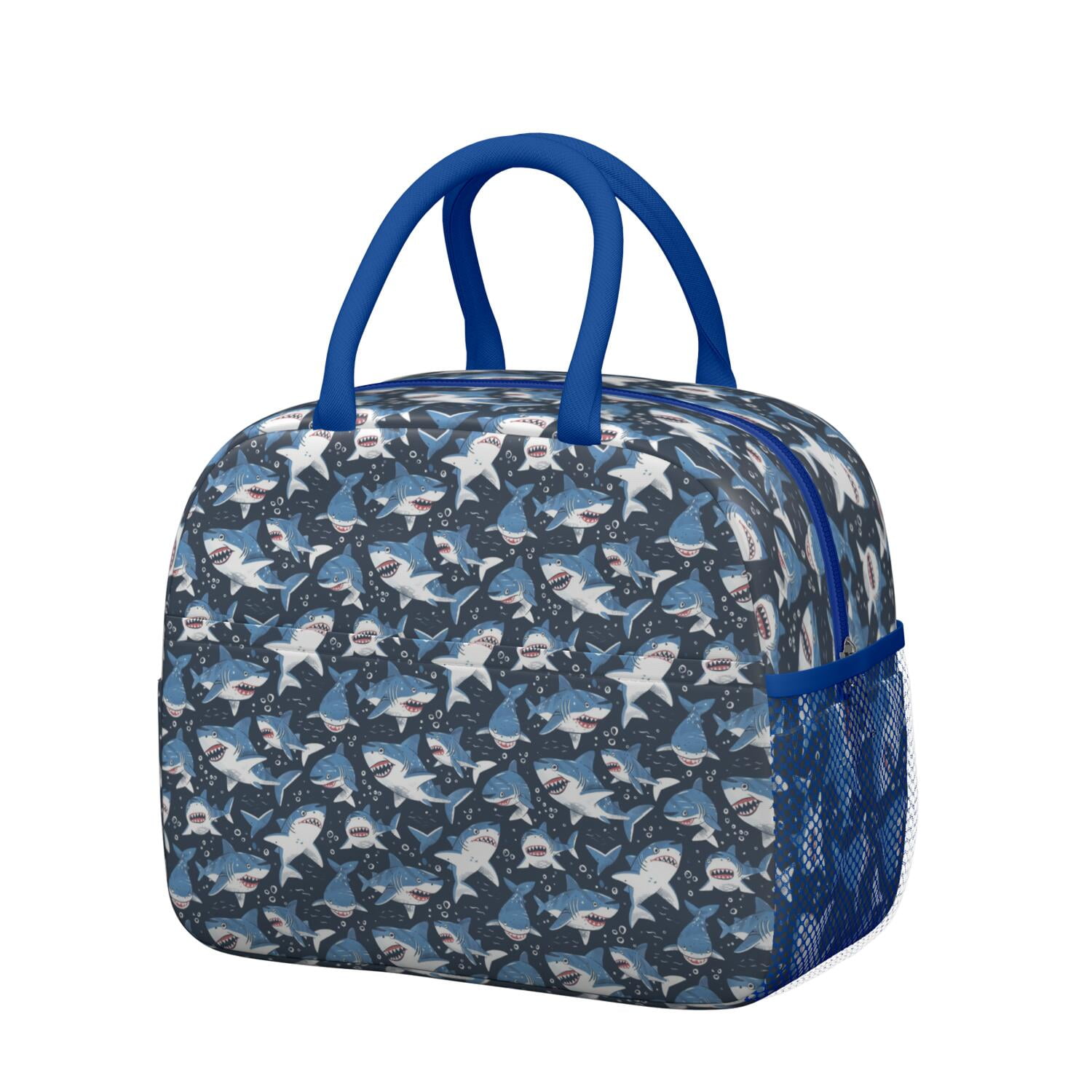 Ocean and Sea Life Insulated Lunch Bag with Shark and Dolphin Nautical ...