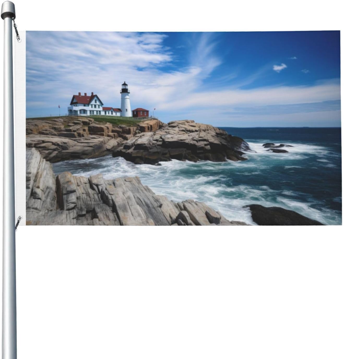 Ocean Sea Lighthouse Yard House Flags Double Sided, House Banner with ...