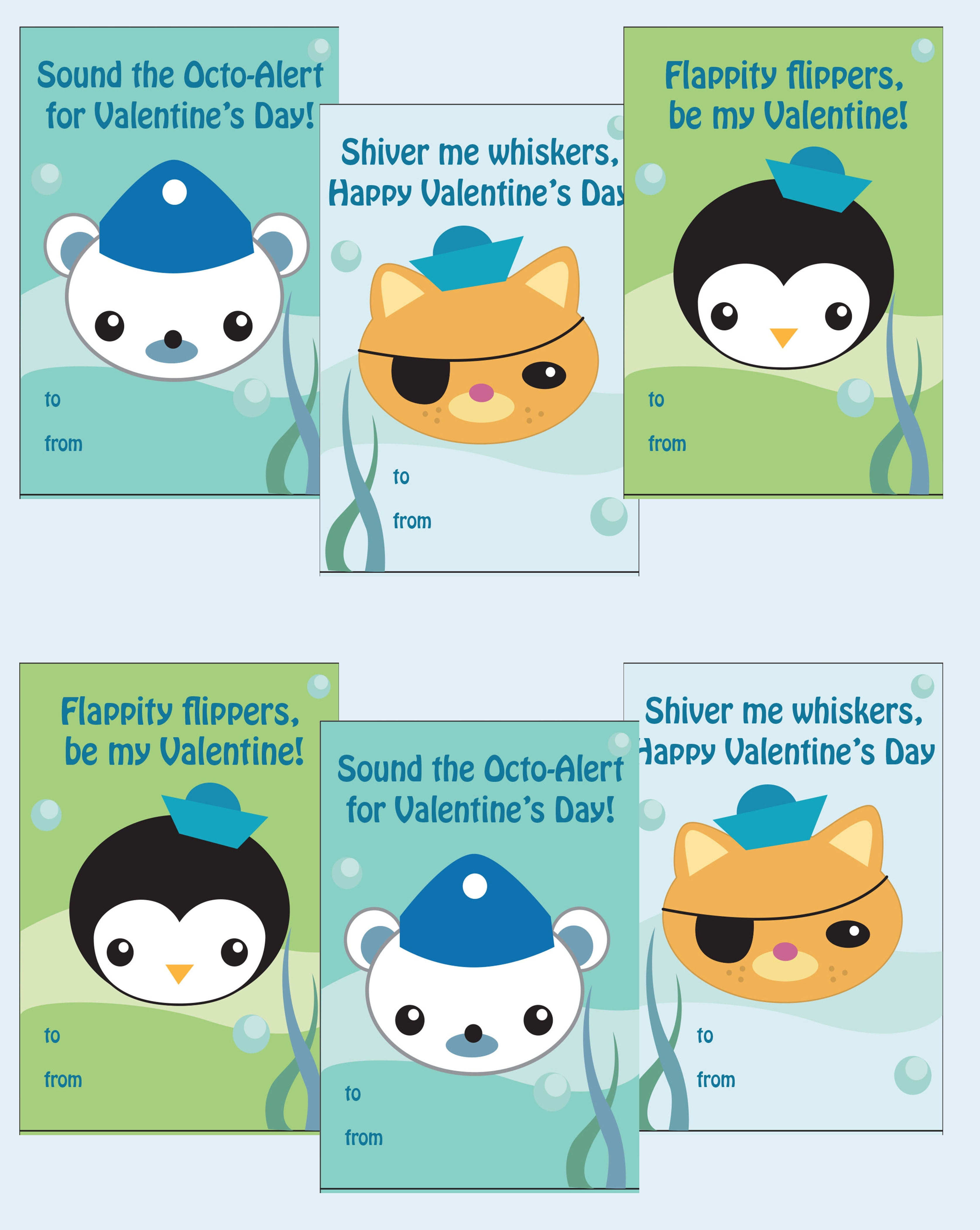 Ocean Sea Octonaut Adventure - Animal Pirate Themed Valentines Day Children Classroom Sharing ...