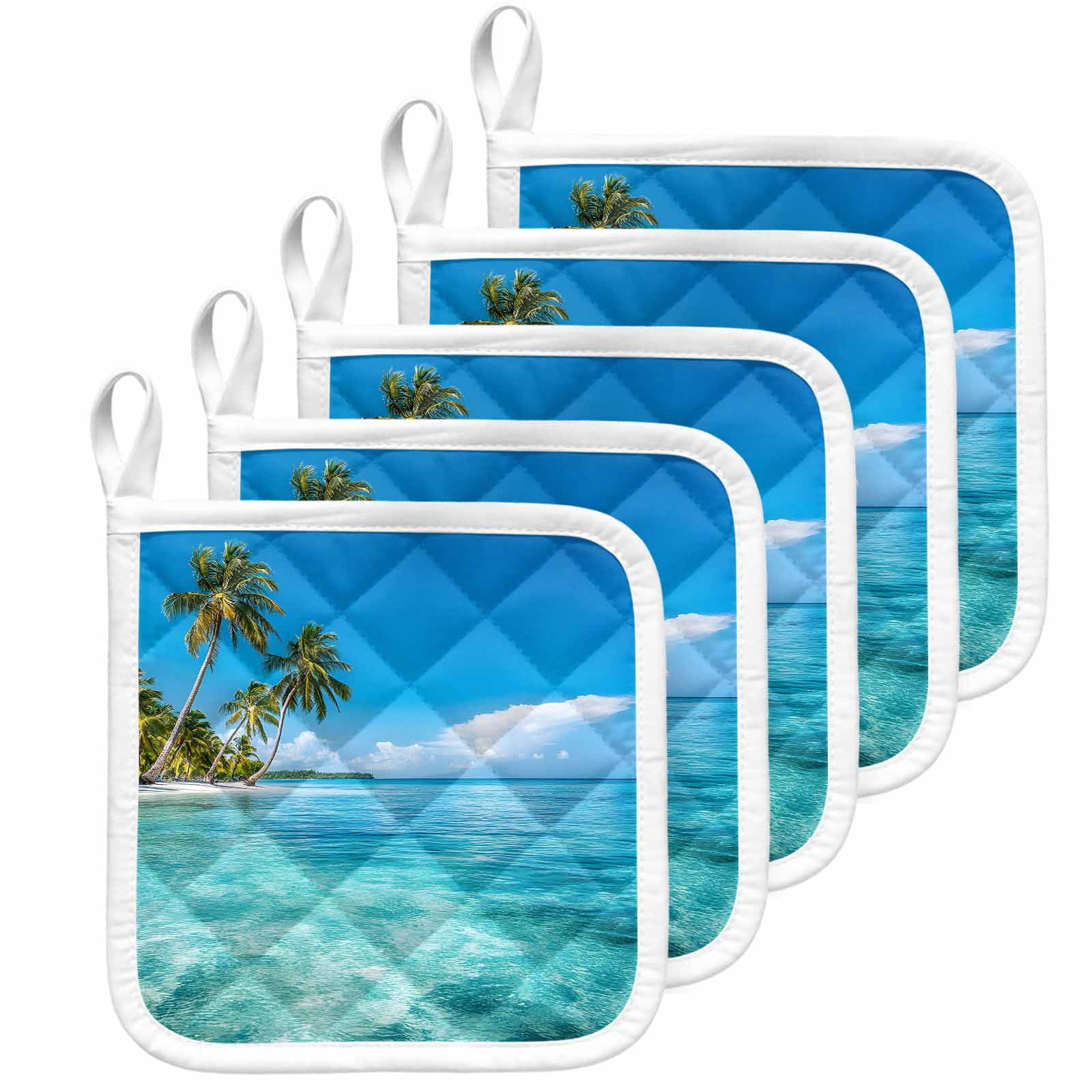Ocean Sea Pot Holders for Kitchen Heatproof Potholder, 5 Pack Summer ...