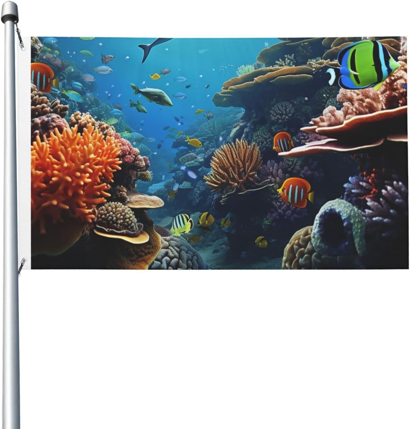 Ocean Sea Seabed Coral Fish Flag 4.85x8 ft Flags for Outside Funny ...