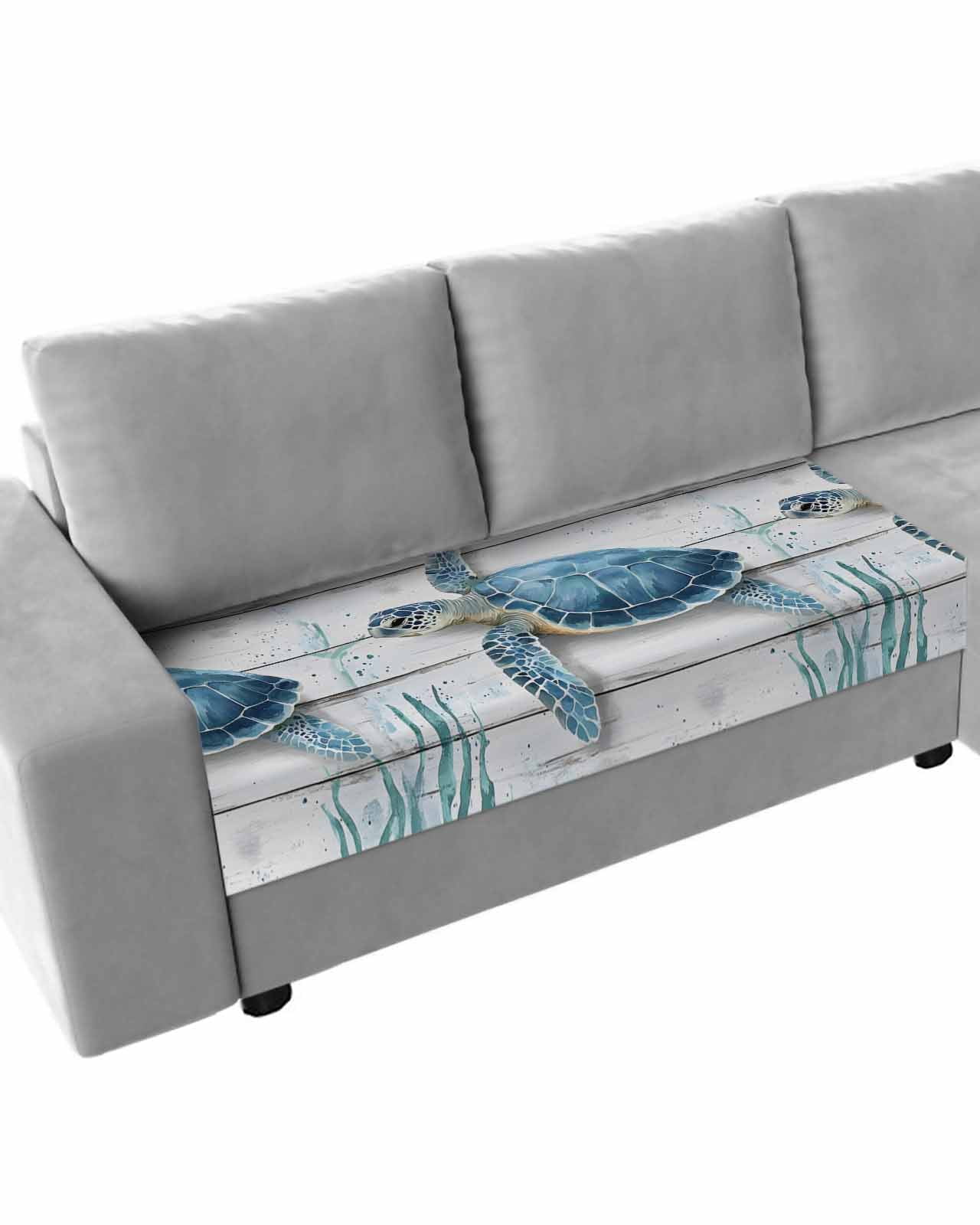 Ocean Sea Turtle Blue Sofa Couch Cushion Covers Washable, Removable ...