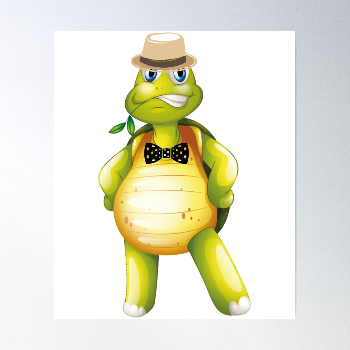 Ocean Sea Turtle - Cowboy Turtle Poster Wall Art, Modern Wall Decor For ...