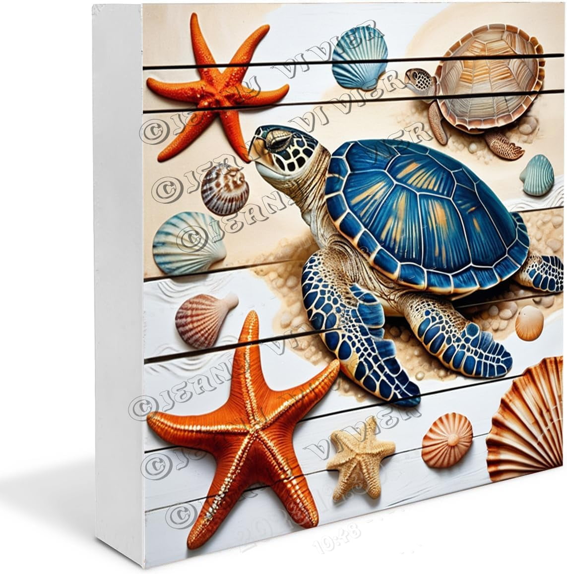 Ocean Sea Turtles Starfish Beach Wooden Box Sign Funny Garage Decor ...
