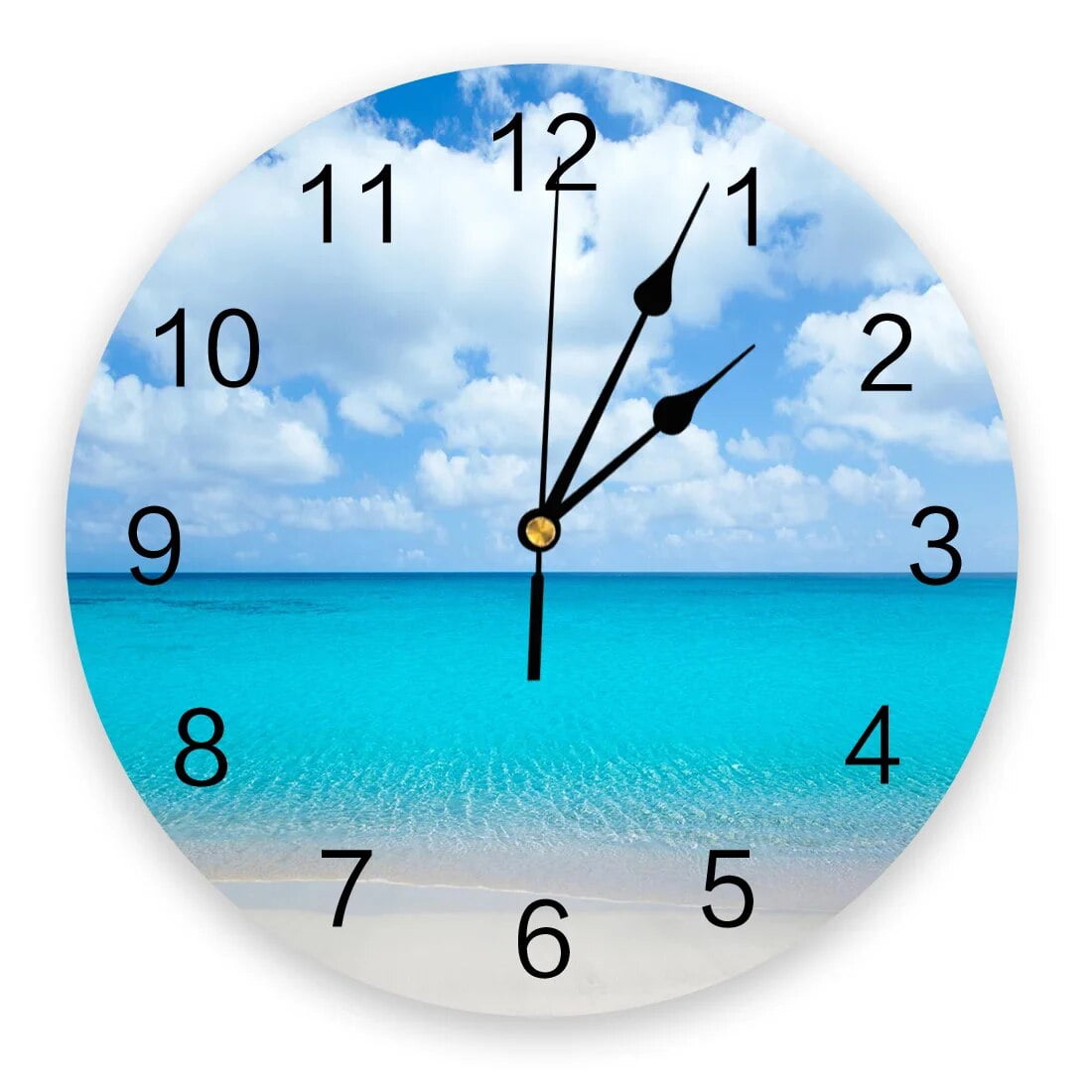 Ocean Sea Water Blue Sky Clouds Scenery Wall Clock Home Decor Silent ...