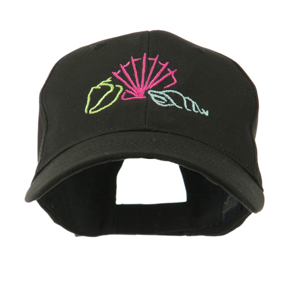 Ocean Seashells Embroidered Cap - Black OSFM - Walmart.com