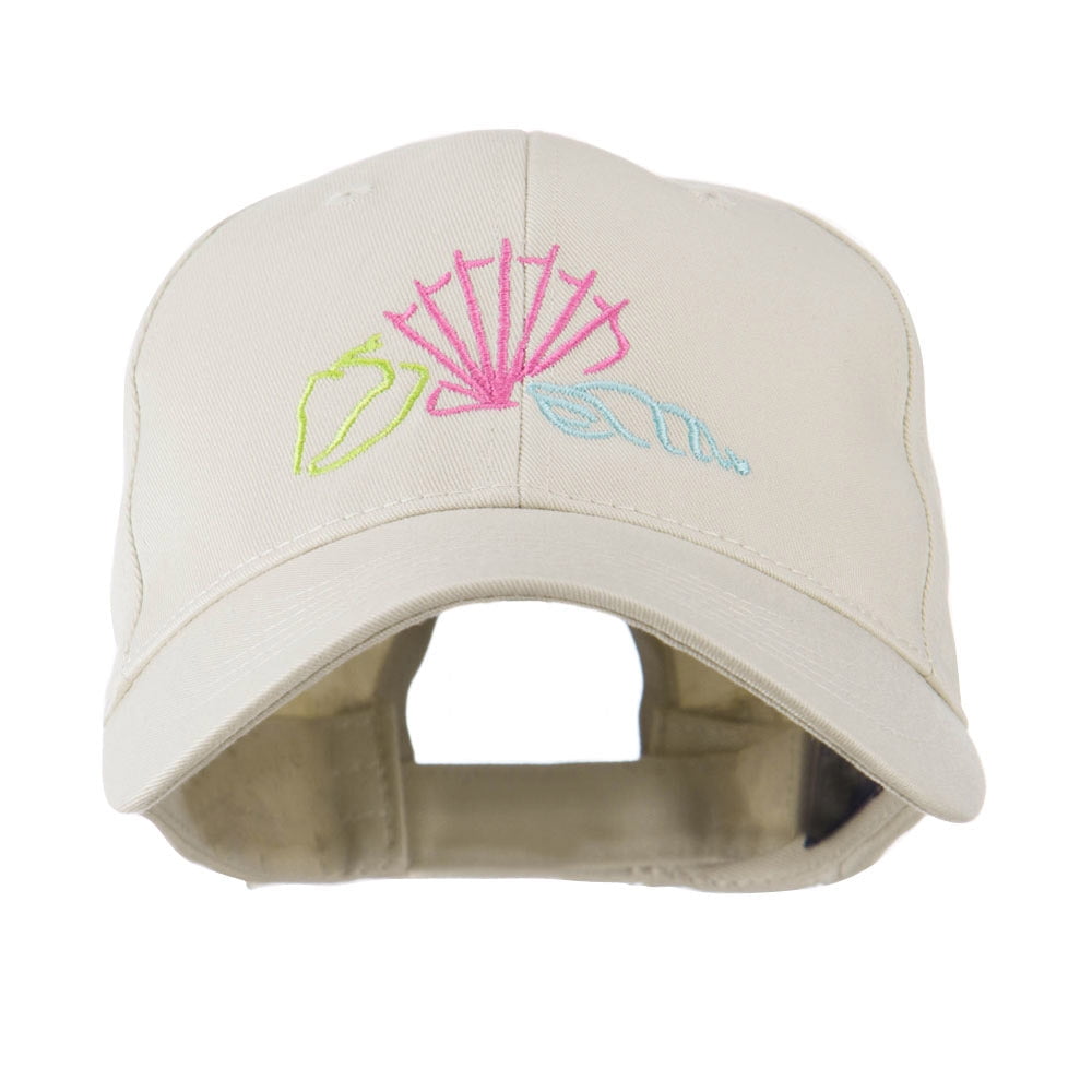 Ocean Seashells Embroidered Cap - Stone OSFM - Walmart.com