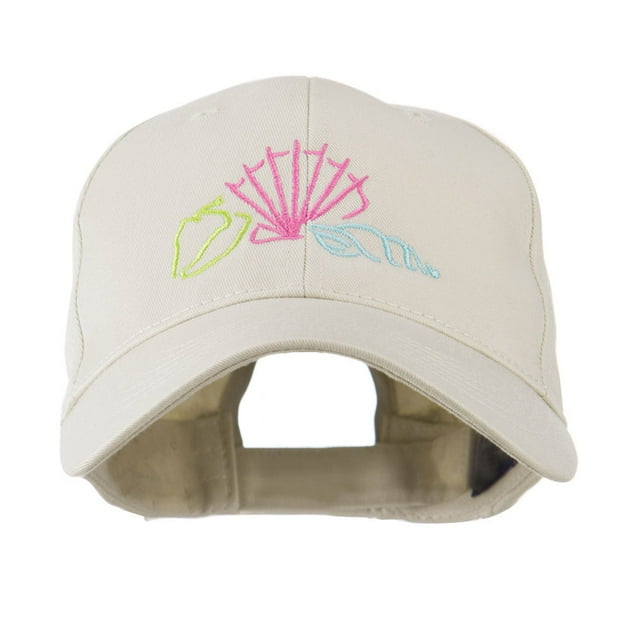 Ocean Seashells Embroidered Cap - Stone OSFM - Walmart.com