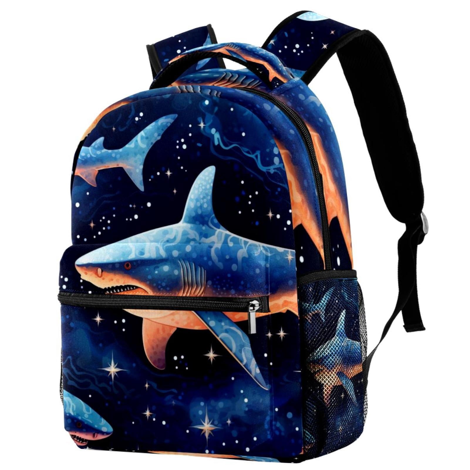 Ocean Shark Starry Sky Background Backpack for Elementary School ...