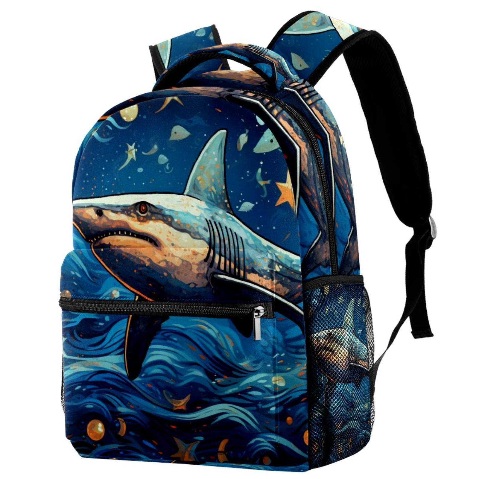 Ocean Shark Starry Sky Background Backpack for Elementary School ...