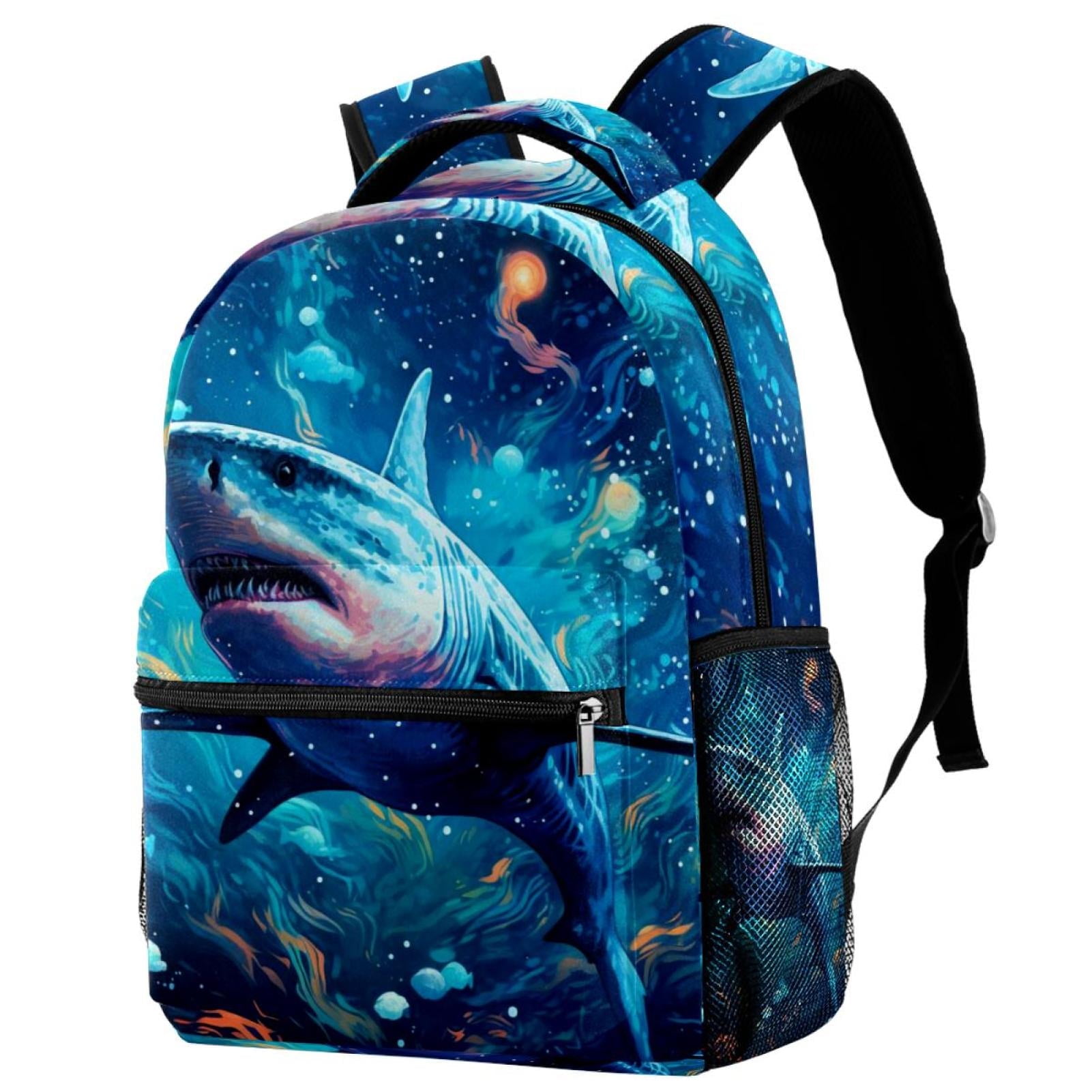 Ocean Shark Starry Sky Background Backpack for Elementary School ...