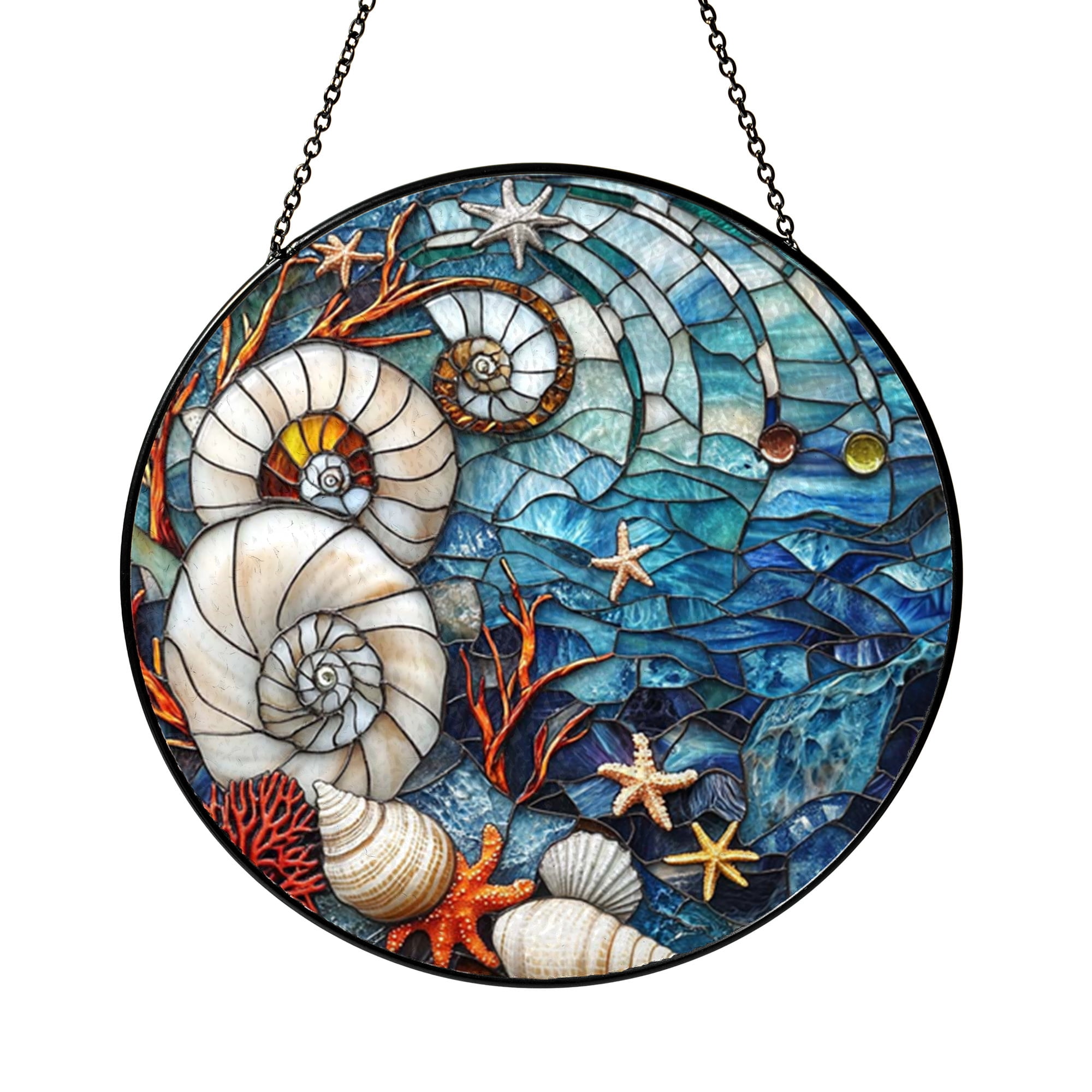 Ocean Shell Decorative Suncatcher – Coastal Window Decoration1701 ...