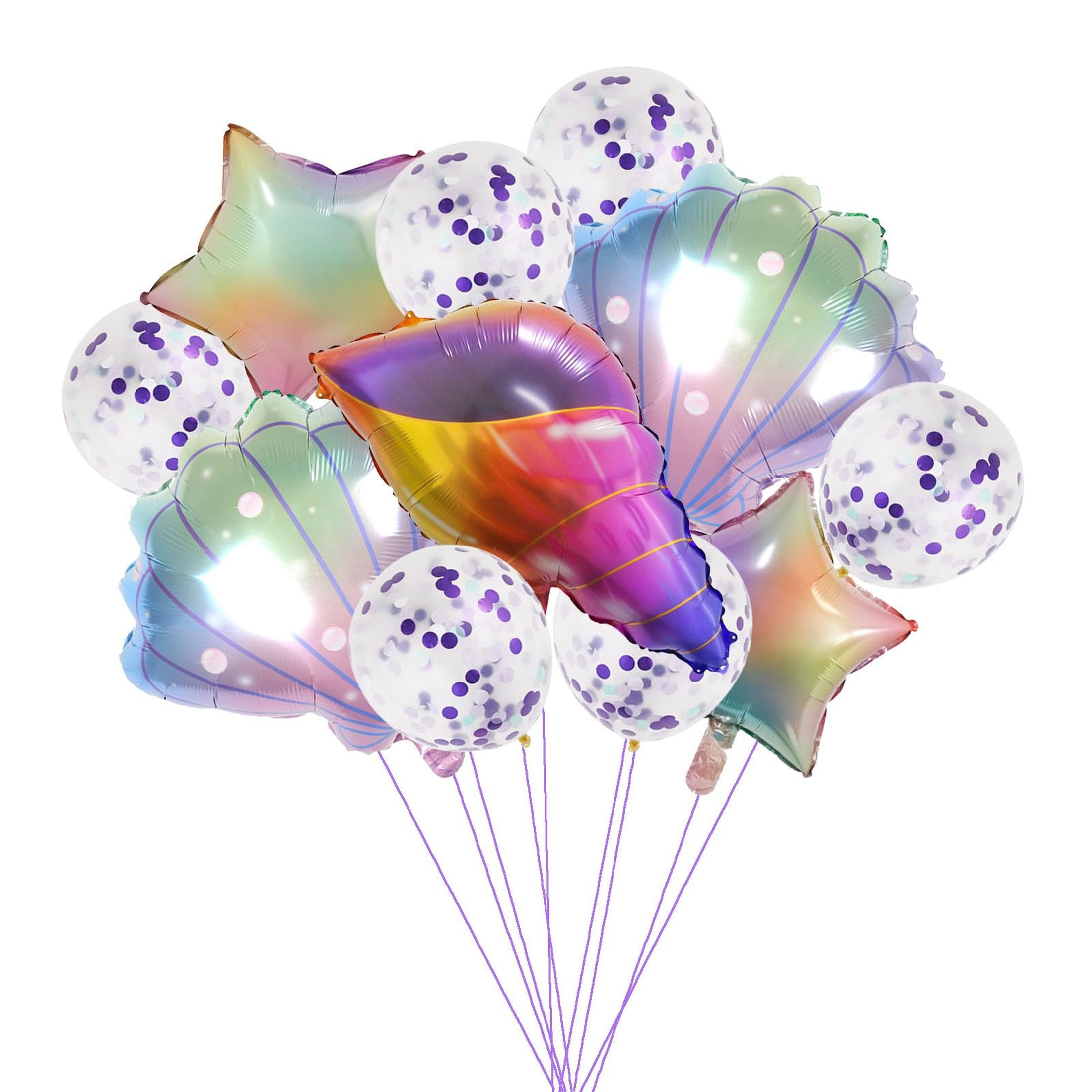 Ocean Shell Party Pack - 11-Piece Sea Snail Balloon Kit for Girls ...