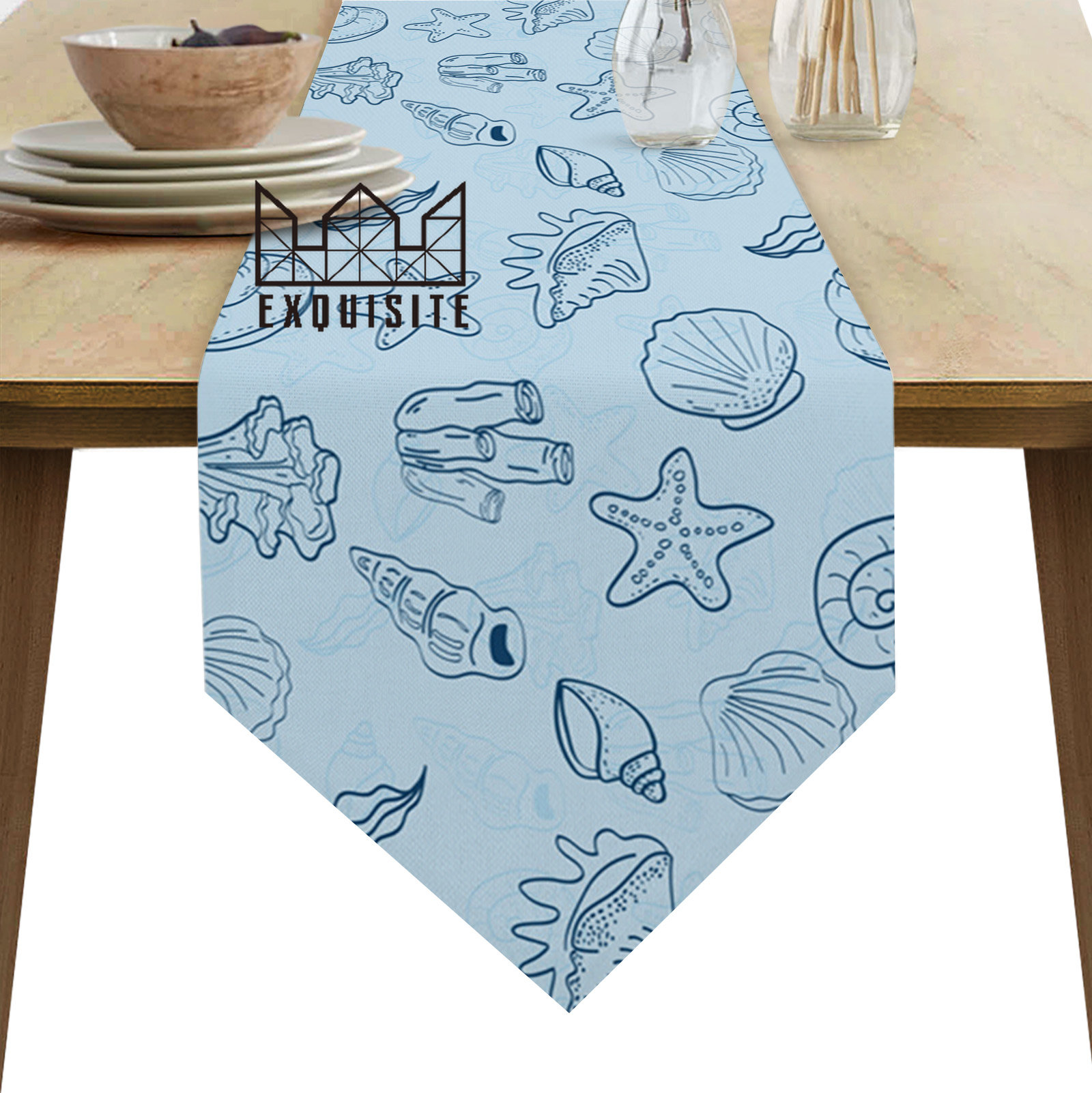 Ocean Shell Star Table Runner Table Coffee Table Shoe Cabinet Cover ...
