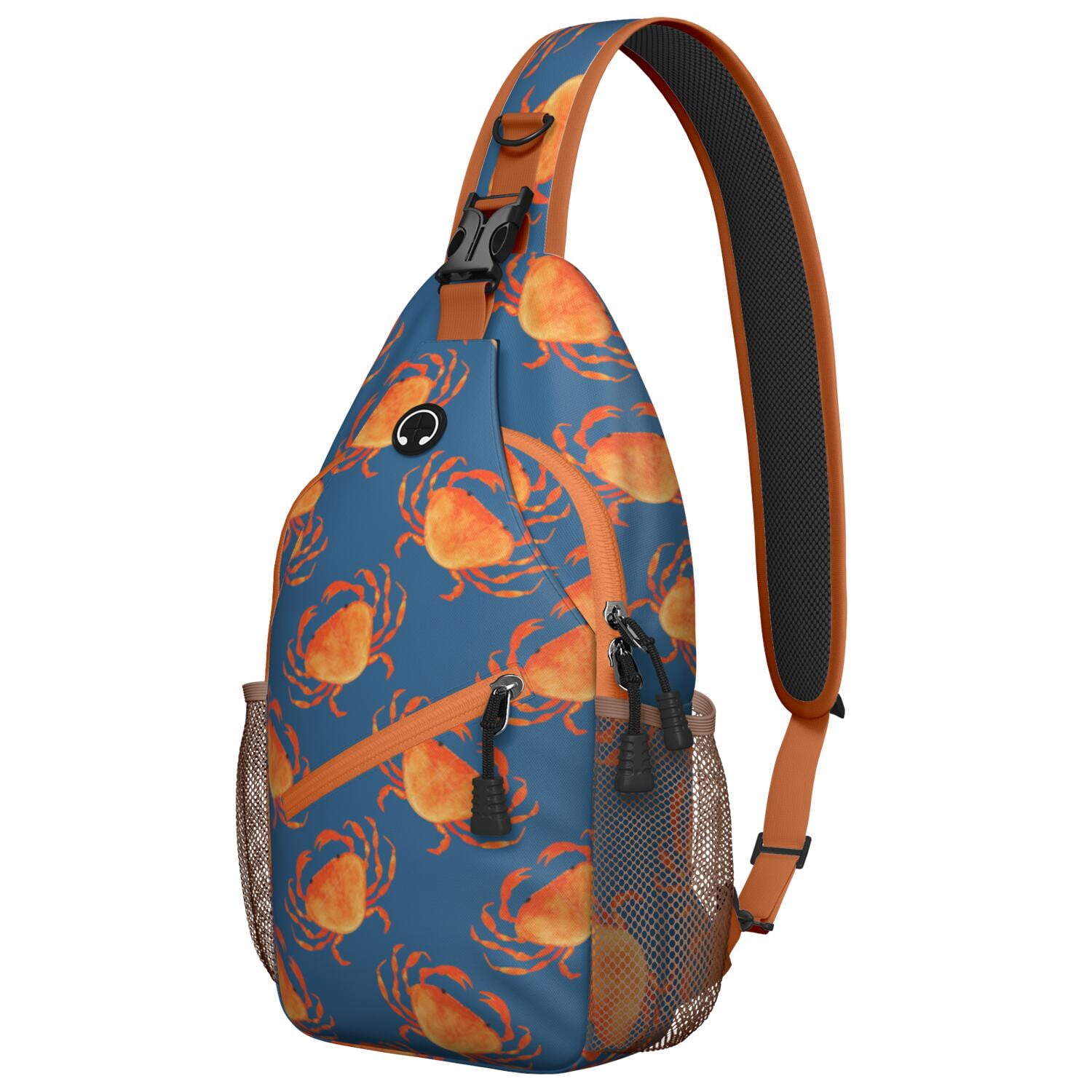 Ocean Sling Bag - Cute Watercolor Crab Crossbody Chest Backpack ...