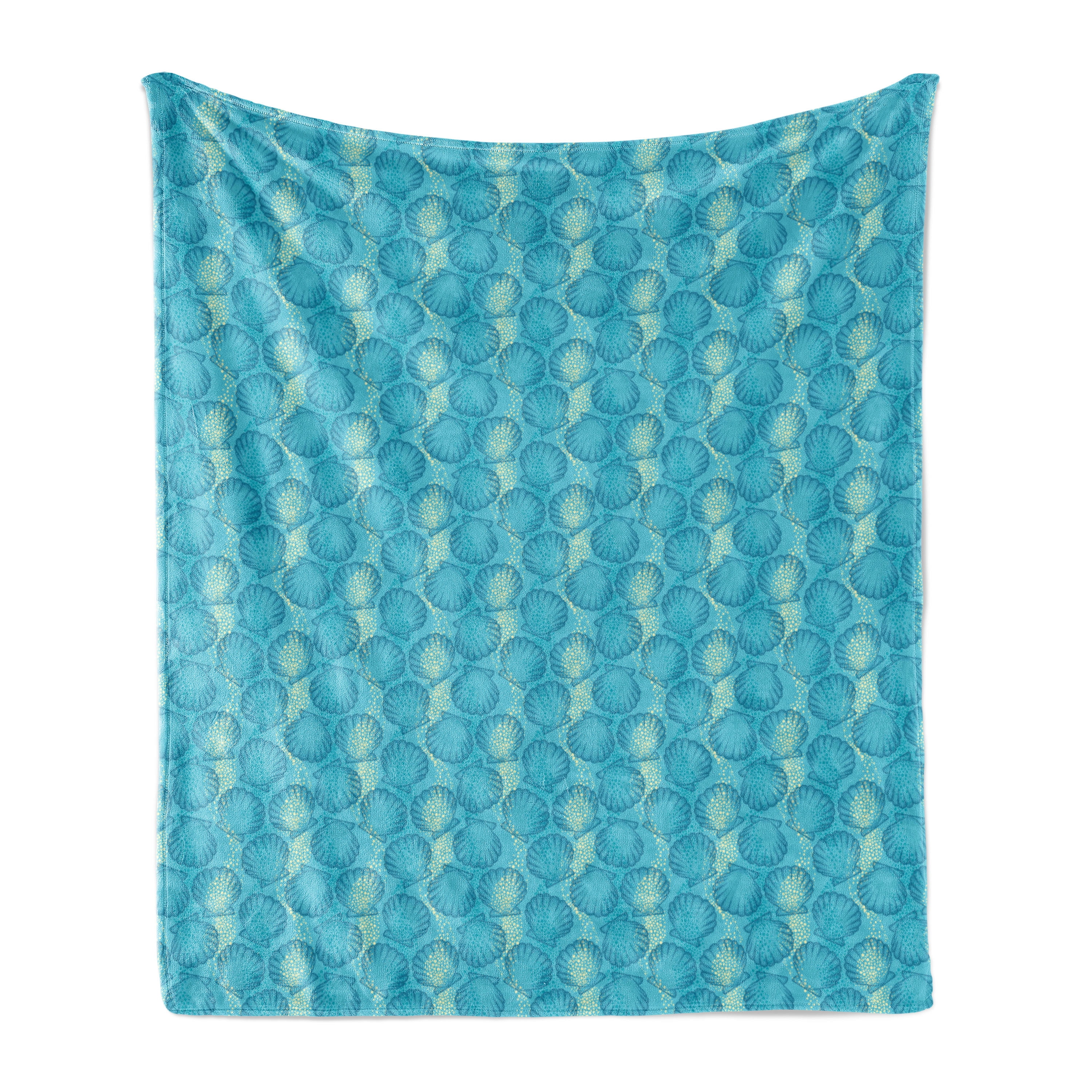 Ocean Soft Flannel Fleece Throw Blanket, Marine Aquatic Theme Scallop ...