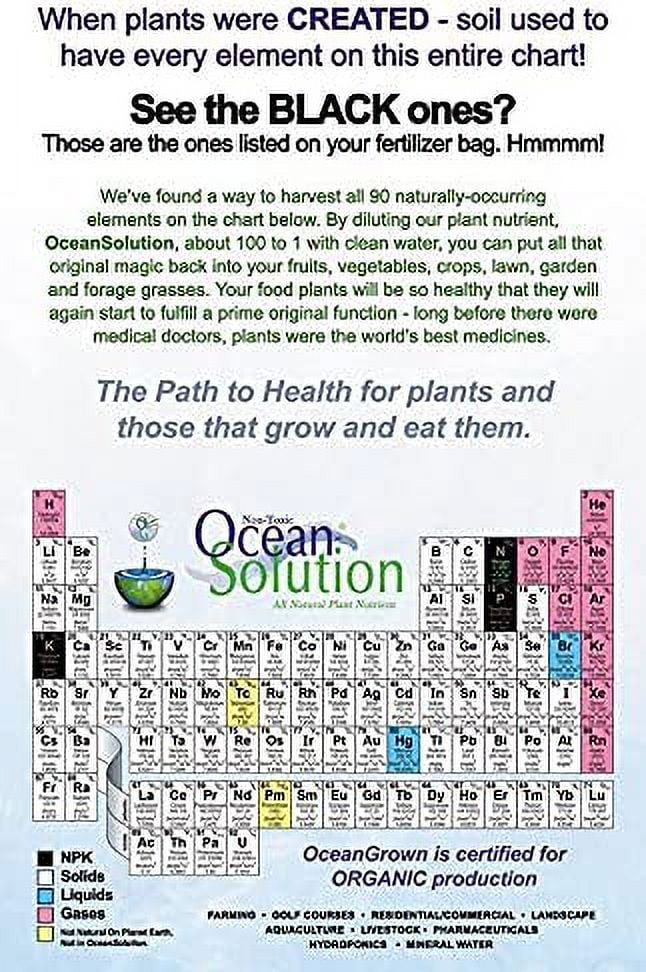 Ocean Solution Organic Liquid Fertilizer - Plant Nutrient Concentrate - Ideal for Livestock ...
