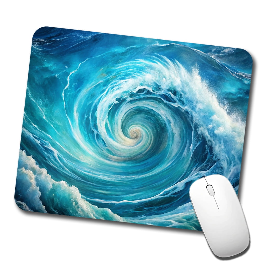 Ocean Spiral Whirlpool Watercolor Mouse Pad Low Profile Gaming Mat ...